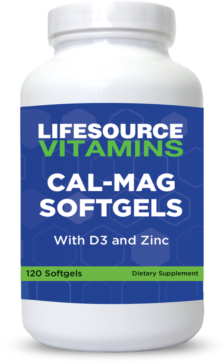 Cal-Mag Softgels - w/ D3 and Zinc - Calcium & Magnesium - 2 Sizes / 12 ...