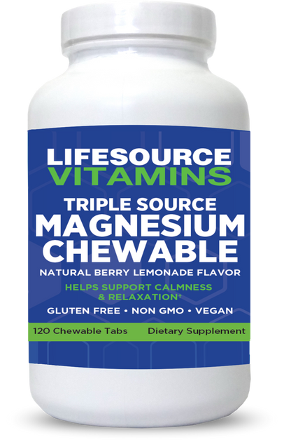 Triple Source Magnesium Chewables - 120 Chewables – LifeSource Vitamins